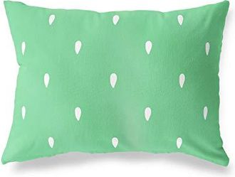 Bonamaison Le Jardin du Lin Kissenbezug Zierkissenbezug Petrol Gr&uuml;n-Wei&szlig; Kissenbezug, F&uuml;r Bett, Auto, Sofa, Haus, Wohnzimmer, Schlafzimmer, Dekoration, 45x60 Cm 