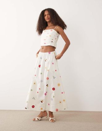 Nobody's Child Kitty - Jupe mi-longue - Blanc multicolore