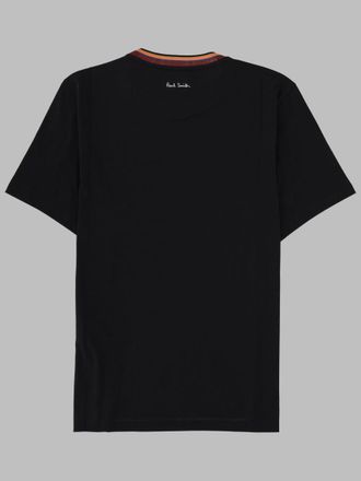 Paul Smith Striped Collar Logo T-Shirt - Black