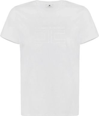 Elisabetta Franchi Femme, Tops, Blanc, Taille: 42 FR T-Shirt