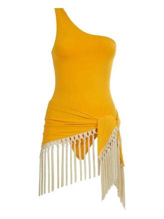 Taller Marmo maillot de bain frang&eacute; Yacare &agrave; une &eacute;paule - Jaune