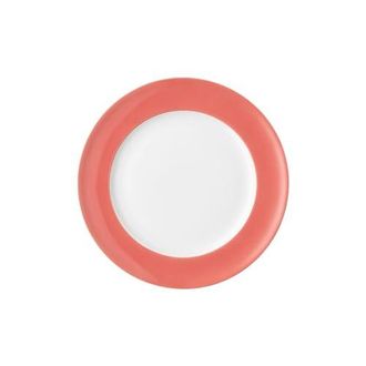 Thomas Sunny Day Soft Red Assiette &agrave; petit-d&eacute;jeuner, 22 cm, en porcelaine, pour petit d&eacute;jeuner, assiette &agrave; dessert, ronde, assiette &agrave; g&acirc;teau, avec drapeau, p
