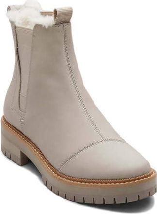 Toms Bottes Dakota imperm&eacute;ables en cuir gris galet/fausse fourrure pour femme, Cuir synth&eacute;tique gris galet r&eacute;sistant &agrave; leau, 42 EU