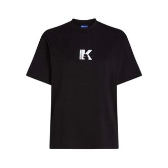 Karl Lagerfeld Femme, Tops, Noir, Taille: 40 FR KLJ Slim SS K Logo Tee