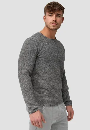 Indicode Strickpullover Herren Loakim Pullover Herrenpullover aus elastischer Baumwoll-Qualit&auml;t, Rundhalsausschnitt