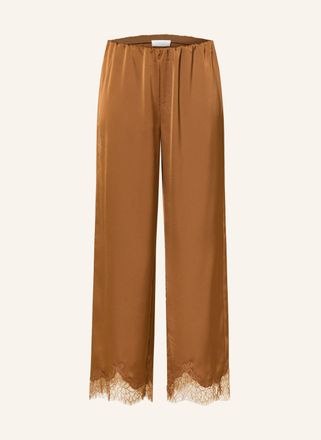 Rich & Royal Satinhose Mit Spitze braun