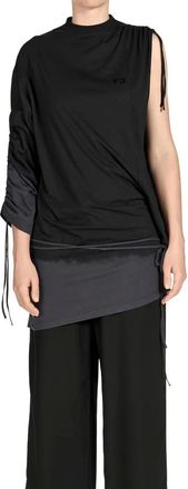 Yohji Yamamoto Femme, Blouses et Chemises, Multicolore, Taille: 36 FR Dip Dye Cinched Drape Tee