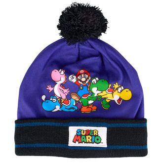Nintendo M&uuml;tze Winterm&uuml;tze mit Bommel (Blau, 54)