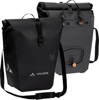 Vaude Fahrradtaschen für Gepäckträger Aqua Back (Rec) in schwarz, 2X Hinterradtasche wasserdicht, Fahrrad Gepäckträgertasche hinten, einfache Befestigung - 