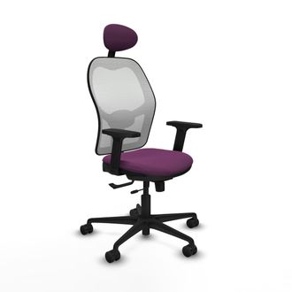 Piqueras y Crespo Schreibtischstuhl mit 2D-Armen, h&ouml;henverstellbare Lendenwirbelst&uuml;tze und festes Kopfteil, ausgestattet mit Syncro/Traslack und injiziertem Schaumstoff