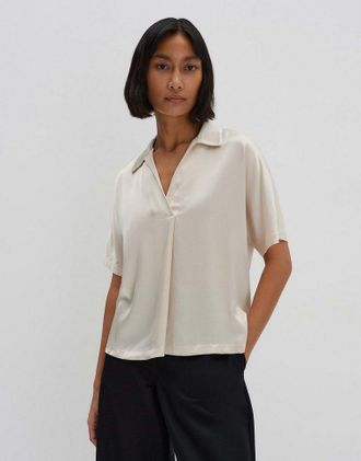 someday Kurzarmshirt KELUCY Loose im Polokragen Detail
