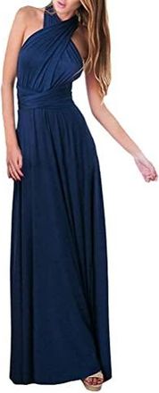 Onsoyours Femme Robe Longue Multi-Style Sexy Taille Haute sans Manche Robe dEté Bandage de Soirée Cocktail Demoiselle dhonneur Mariage Fête Aniversaire Marin L