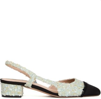 Roberto Festa Milano Femme, Chaussures, Bleu, Taille: 38 1/2 EU Slingback Tessuto Boucl&eacute;