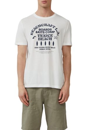 s.Oliver Baumwoll-T-Shirt mit Crewneck und Artwork