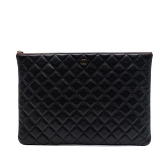 Chanel Pre-owned Quilted Caviar Leather Clutch - - Pre-owned - Damen - Schwarzk - ONE SIZE