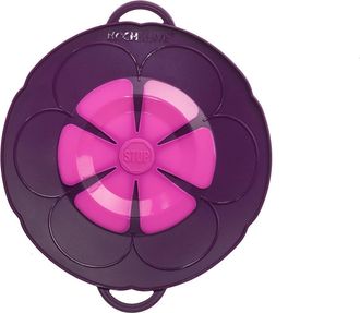 Kochblume S Ø14-18cm | Silikon Überkochschutz | Spritzschutz | Universaldeckel | Premium-Silikon | Hitzbeständig | Spülmaschinenfest | Farbe: lila