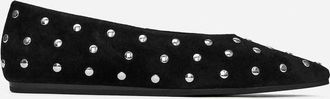 Arket Ballerina Aus Veloursleder Mit Nieten -Schwarz