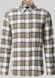 Bugatti Regular Fit Freizeithemd aus reiner Baumwolle mit Karo-Muster
