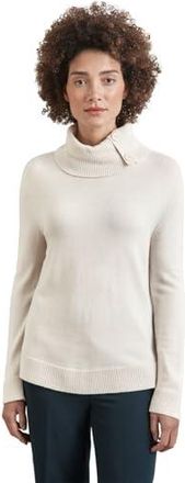 Street One A302831 Pull EOS_Cosy avec d&eacute;tail boutonn&eacute;, Blanc cr&egrave;me m&eacute;lang&eacute;, 42 Femme
