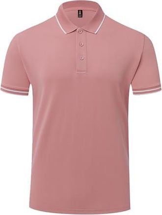 Generic Lot de t-shirts pour homme - Col rond d&eacute;contract&eacute; &agrave; manches courtes solide uni muscle coupe r&eacute;guli&egrave;re T-shirt en coton respirant, rose, 4XL