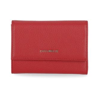 Coccinelle Femme, Accessoires, Rouge, Taille: ONE Size Portefeuille Souple M&eacute;tallis&eacute;