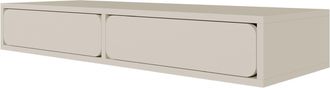 Selsey Wuwu Schminktisch Graubeige 110x35x17 cm, Minimalistisches Design Mit Push-to-Open Schubladen, Hängend Montierbar, Robuste Laminierte Spanplatten, Per