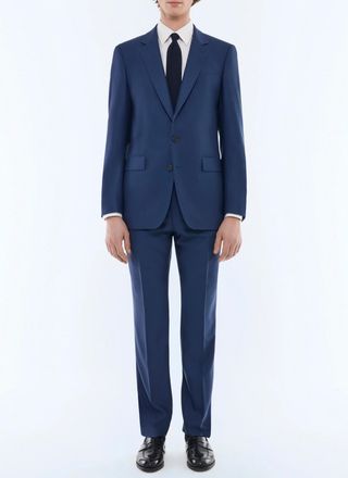 Fursac Costume ajust&eacute; en toile de laine unie - Taille 44 - Homme
