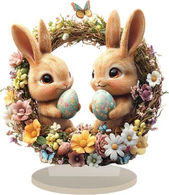 Generic Acryl Deko Kaninchen Osterhase | Verpflichtung f&uuml;r Tisch Acryl | Ostertischdeko Flach f&uuml;r Ta