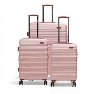 Infinity Leather Erweiterbarer Ros&eacute;gold-Hardshell-ABS-Koffer 8 Rads&auml;tze f&uuml;r gro&szlig;e Reisegep&auml;cke