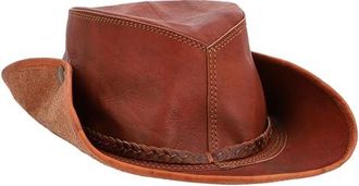 Gusti Jens Chapeau en cuir vintage pour homme Marron