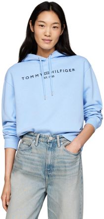 Tommy Hilfiger Damen Hoodie mit Logo, Blau (Vessel Blue), XXS