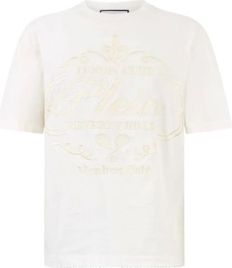 Philipp Plein Femme, Tops, Beige, Taille: 46 FR T-Shirt Coupe D&eacute;lav&eacute;e Tennis Club