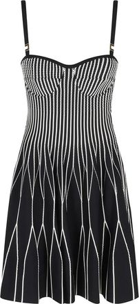 Elisabetta Franchi Femme, Robes, Noir, Taille: 38 FR Robe en tricot bicolore