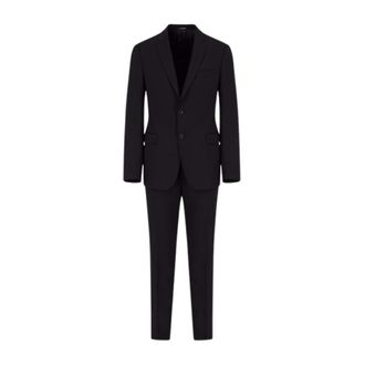 Emporio Armani Tasmanien Wollanzug Jacke Hose Set - - Suits - Herren - Blau - 2XL