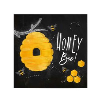 artboxONE Poster 20x20 cm Typografie Honey bee Chalk hochwertiger Design Kunstdruck - Bild bee Backdrop Background