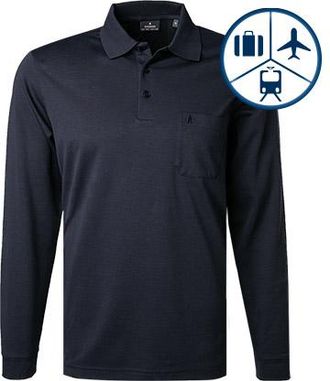 Ragman Herren Polo-Shirt blau Baumwoll-Piqu&eacute;