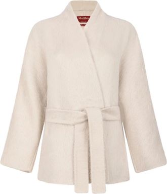 Max Mara Femme, Pulls, Beige, Taille: 36 FR Wool And Alpaca Cardigan Jacket