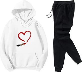 Generic Pantalon long d&eacute;contract&eacute; &agrave; manches &eacute;paisses pour femme 2026 Saint-Valentin 2022, blanc, XL