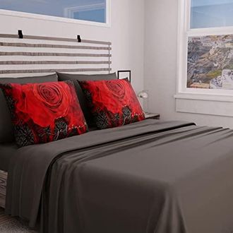 Petti Artigiani Italiani Bettwäsche-Set für Doppelbett, Bettwäsche Je TAime, Bettwäsche für Doppelbett, Druck nur auf Kissenbezügen, hergestellt in Italien