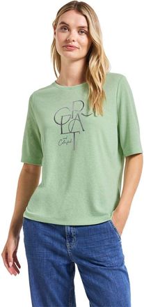 Street One Damen A322706 T-Shirt mit Folien-Wording, Soft Jade Green, 42