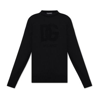 Dolce & Gabbana Wollpullover mit Logo - - Knitwear - Herren - Schwarzk - 2XL