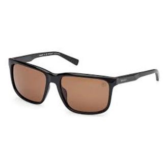 Timberland Homme, Accessoires, Noir, Taille: 59 MM Lunettes de soleil polarisées noires style carré