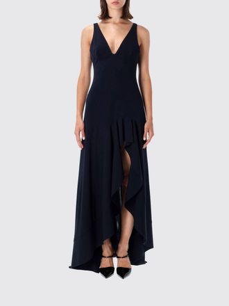 Stella McCartney Langes asymmetrisches schulterfreies Abendkleid mit Schlitz
