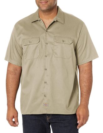 Dickies Herren Arbeitshemd aus flexiblem Twill, kurzärmelig, Desert Sand V1, L