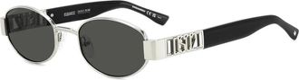 Dsquared2 unisex, Accessoires, Gris, Taille: 53 MM Oval Lunettes de soleil