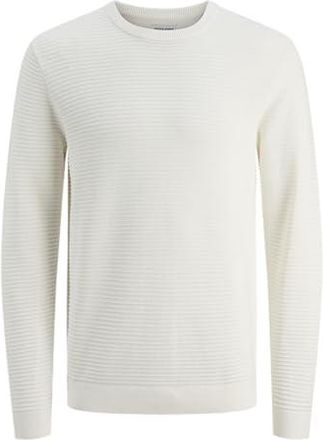 Jack & Jones Jjotto Knit Crew Neck Aw25, Cloud Dancer, M Homme