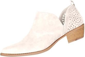 Generic Bottines Chelsea &eacute;l&eacute;gantes &agrave; talon bas pour femme - Bout pointu - Couleur unie - Style d&eacute;contract&eacute; et confortable - Pour lautomne, beige, 37.5 EU