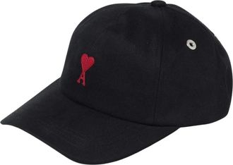 Ami Homme, Accessoires, Noir, Taille: ONE Size De Coeur Logo Baseball Cap