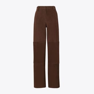 Tory Burch Hose aus Wildleder mit lockerer Passform