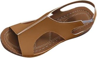 Generic Sandales compens&eacute;es pour femme - Bout ouvert - Chaussures d&eacute;t&eacute; d&eacute;contract&eacute;es - Couleur unie - &Eacute;l&eacute;gantes - Polyvalentes - Semelle &eacute;paisse - Respirantes